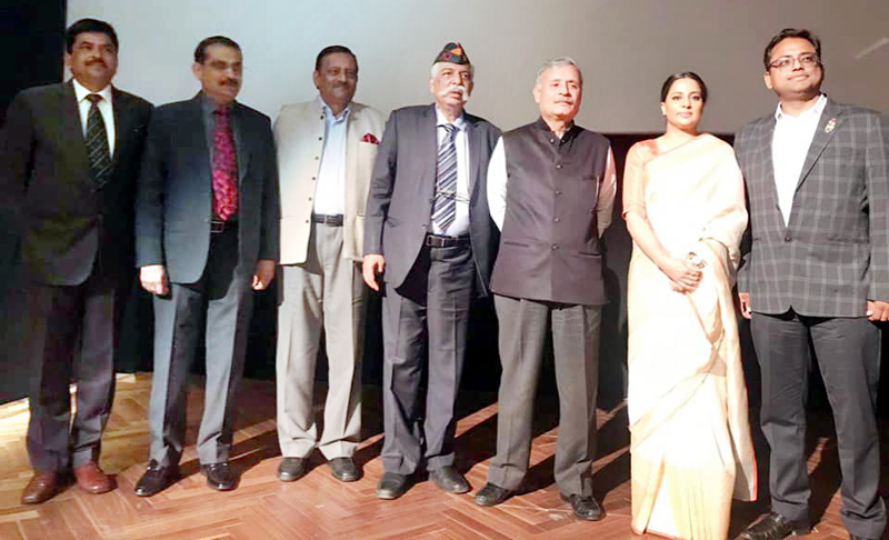 Maj Gen G D Bakshi and others at the launch of documentary “Sentinels ...
