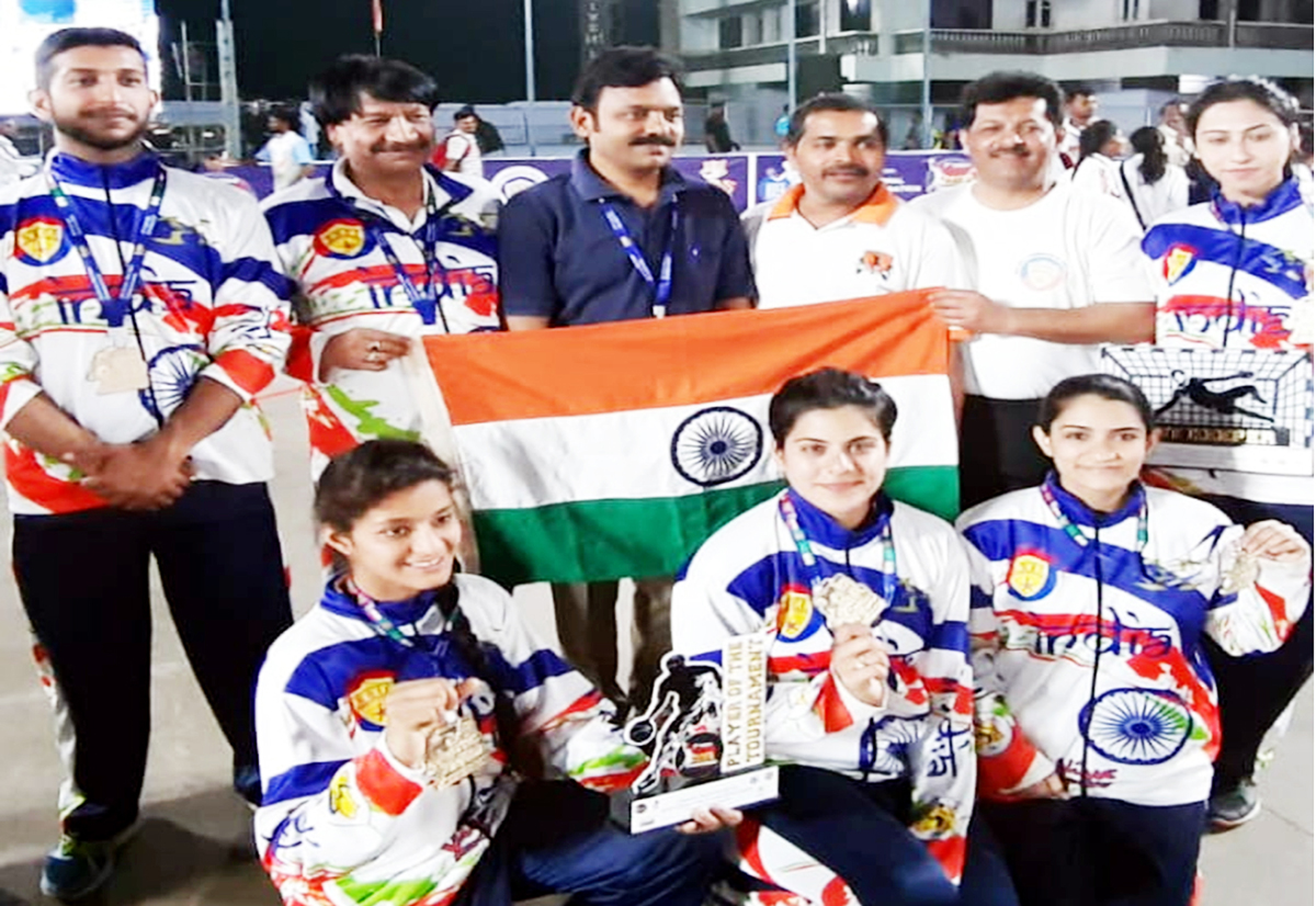 Indian Roll Ball teams posing for a photograph after clinching Asian ...