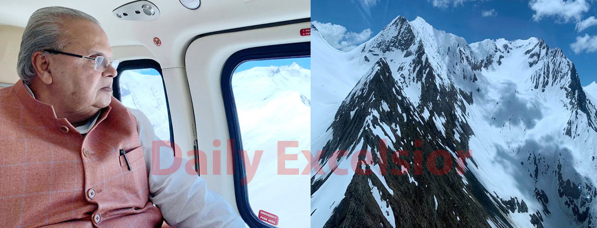 Governor Satya Pal Malik conducting aerial survey of Amarnathji Yatra ...