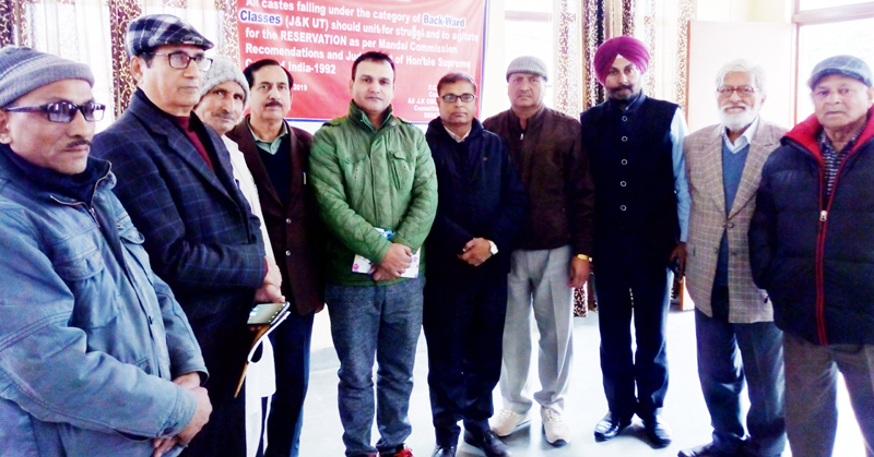 J&K unit of All India Backward Classes Federation constituted - Daily ...
