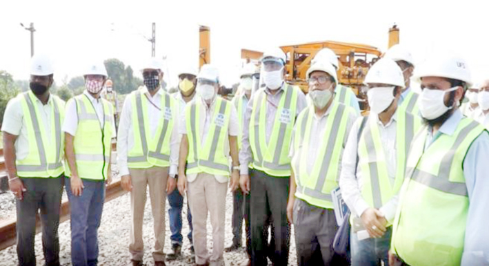Dignitaries during inspection of NTC working site on Khurja-Dadri ...