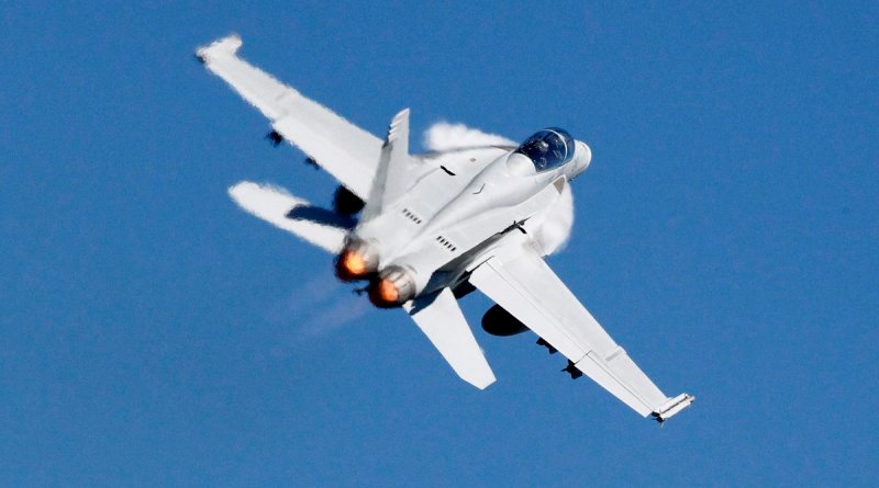 Super Hornet fighter jet performs ski-jump launch in US: Boeing - Daily ...