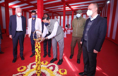 Dignitaries during inauguration of Hypermart outlet of AMNS India ...