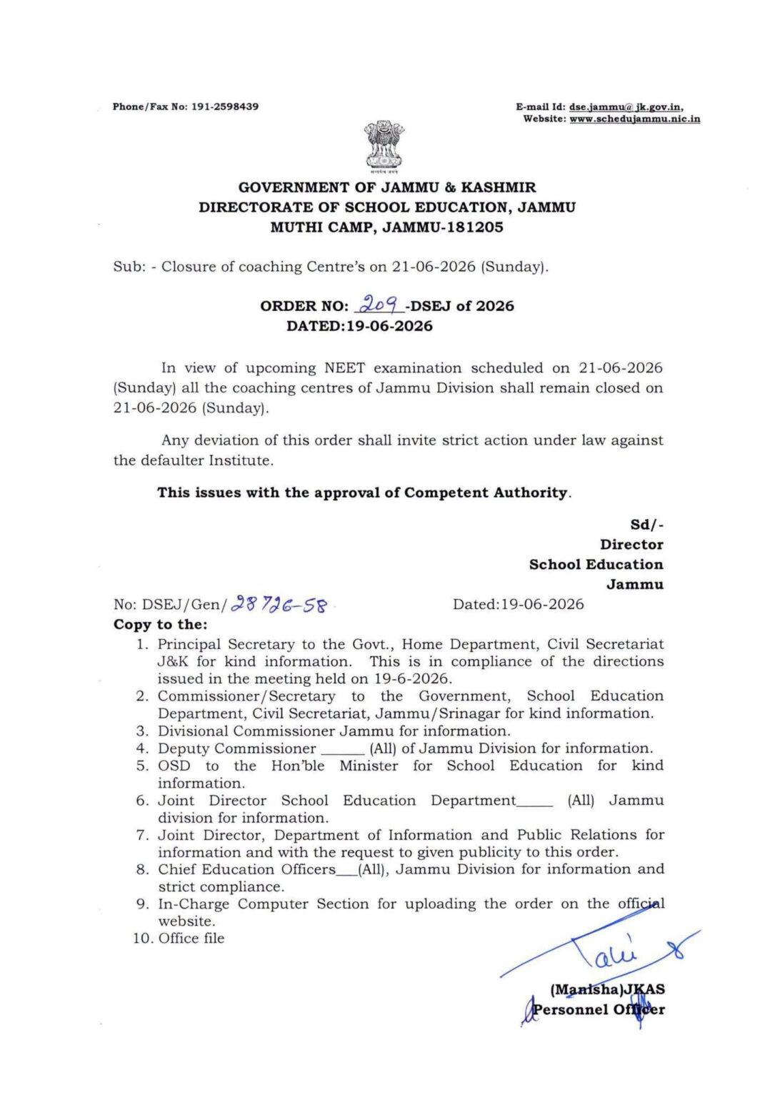 NEET Re-Examination: Coaching Centres In Jammu Division To Remain ...